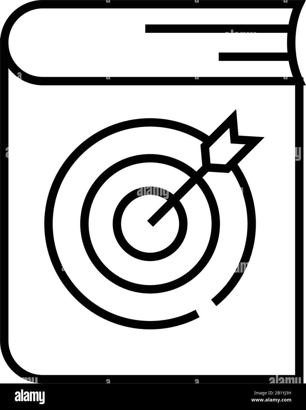 Learning goal line icon, concept sign, outline vector illustration ...