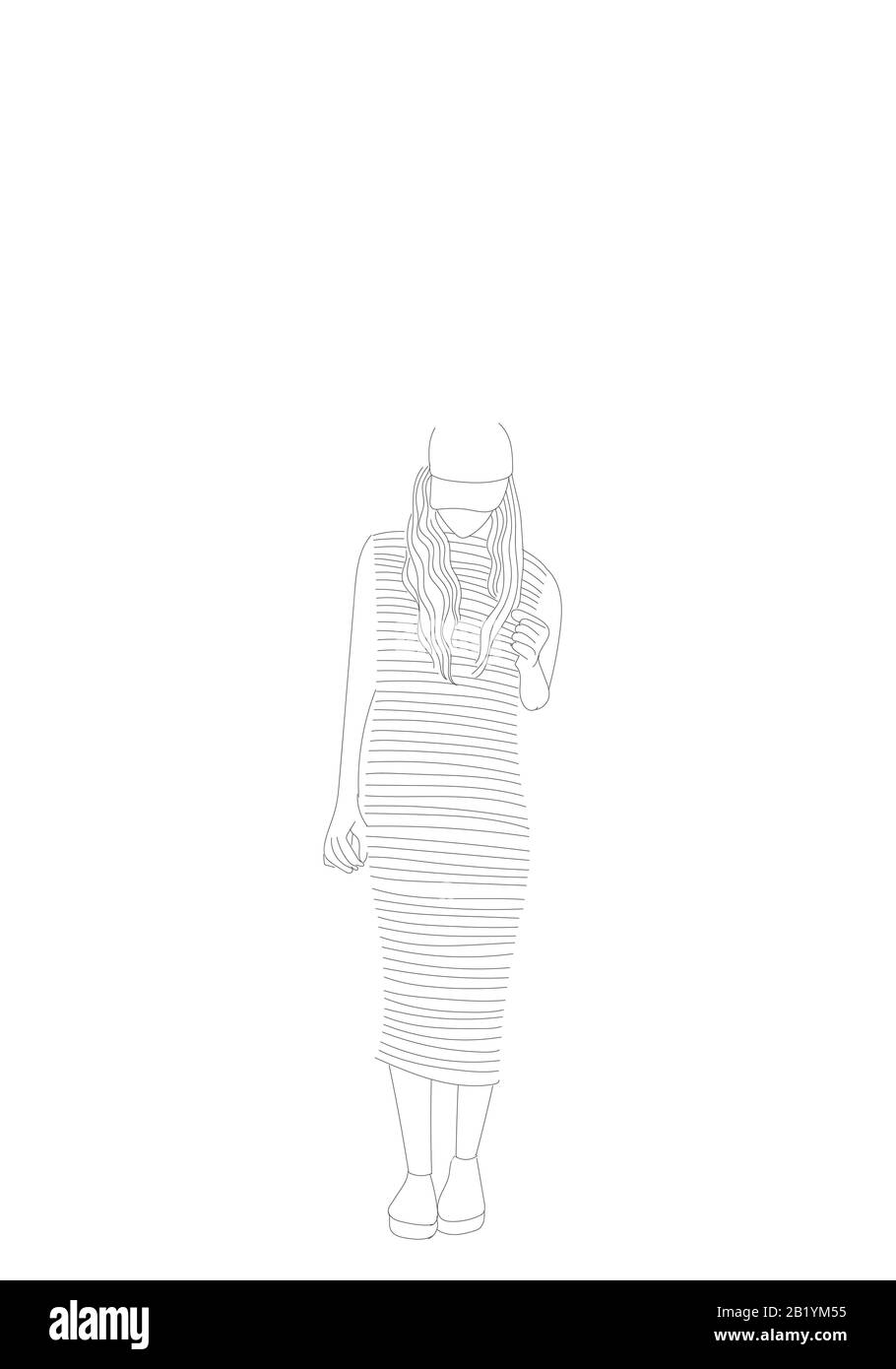 Female Silhouette Standing Outline
