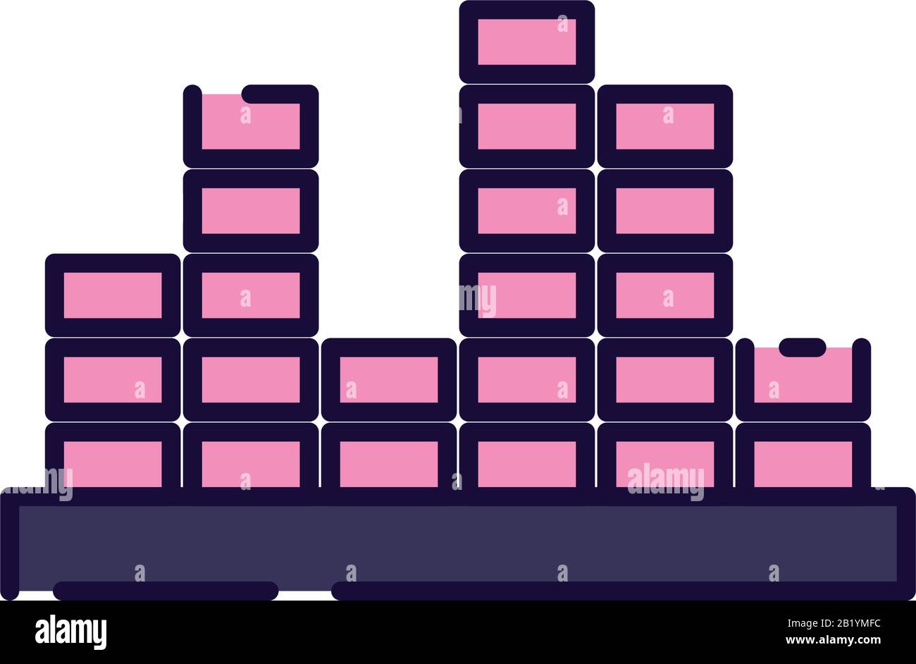 wave fill style icon design, Music sound melody song musical art and ...