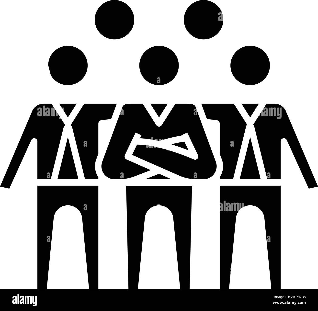 Collective mind black icon, concept illustration, vector flat symbol ...