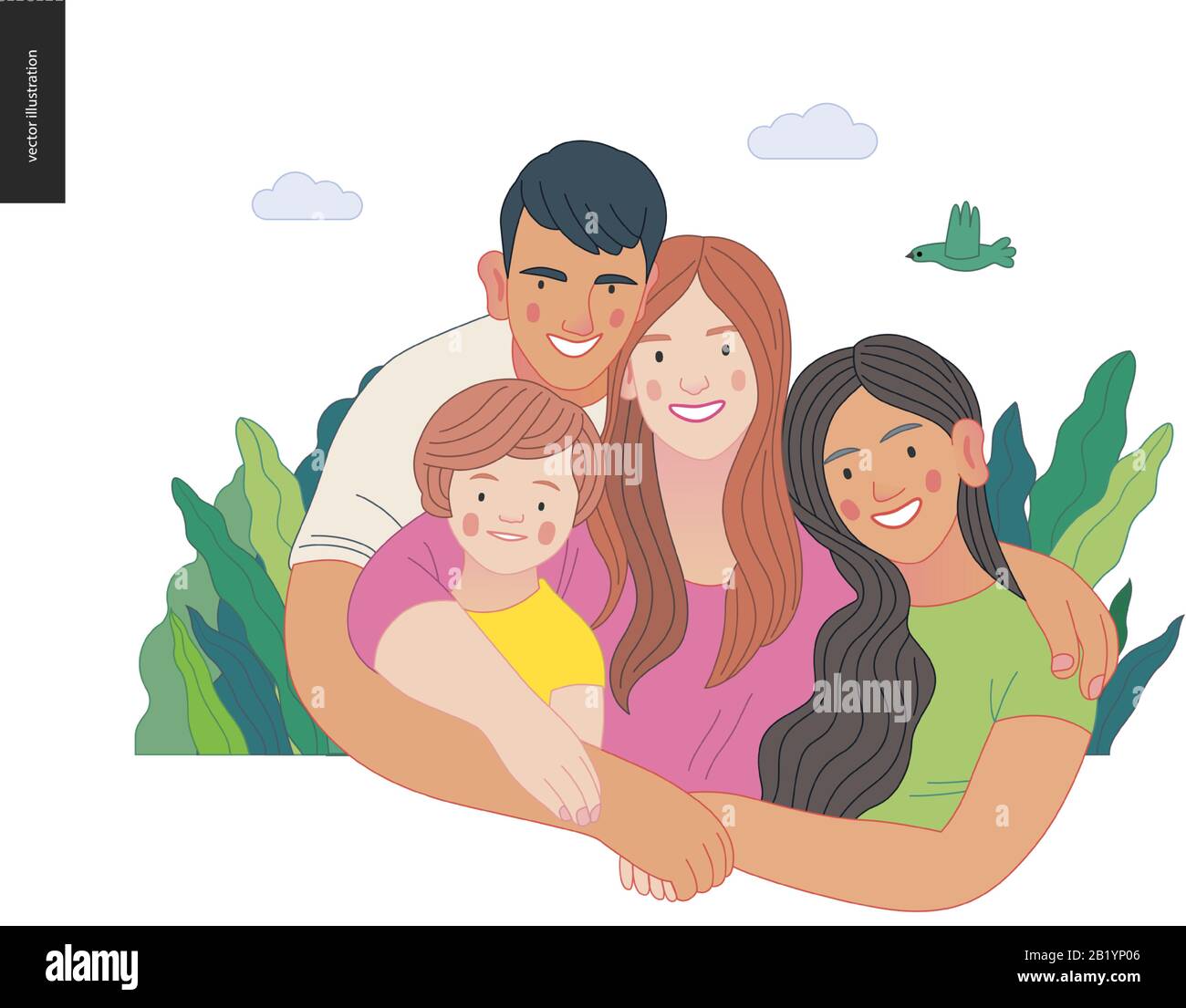Indian parents with daughter Stock Vector Images - Alamy