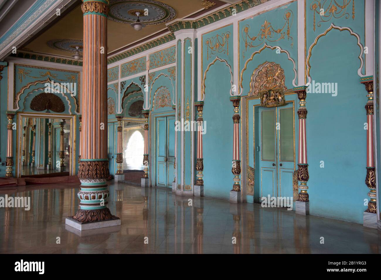 Interiors of the Mysore Palace a historical palace and a royal residence and the official ...