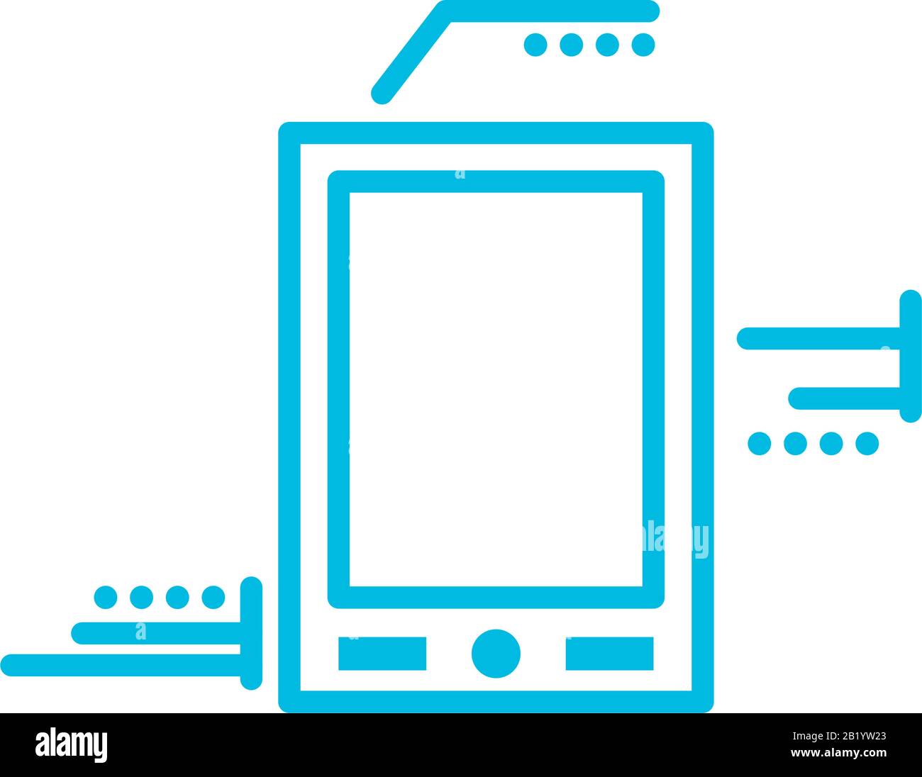 smartphone line style icon design, futuristic virtual technology modern ...