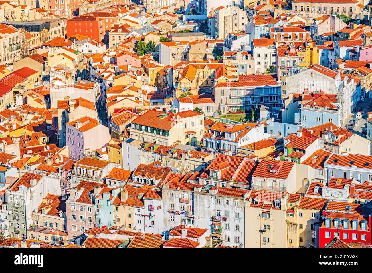 Colorful top view on Lisbon, Portugal Stock Photo - Alamy