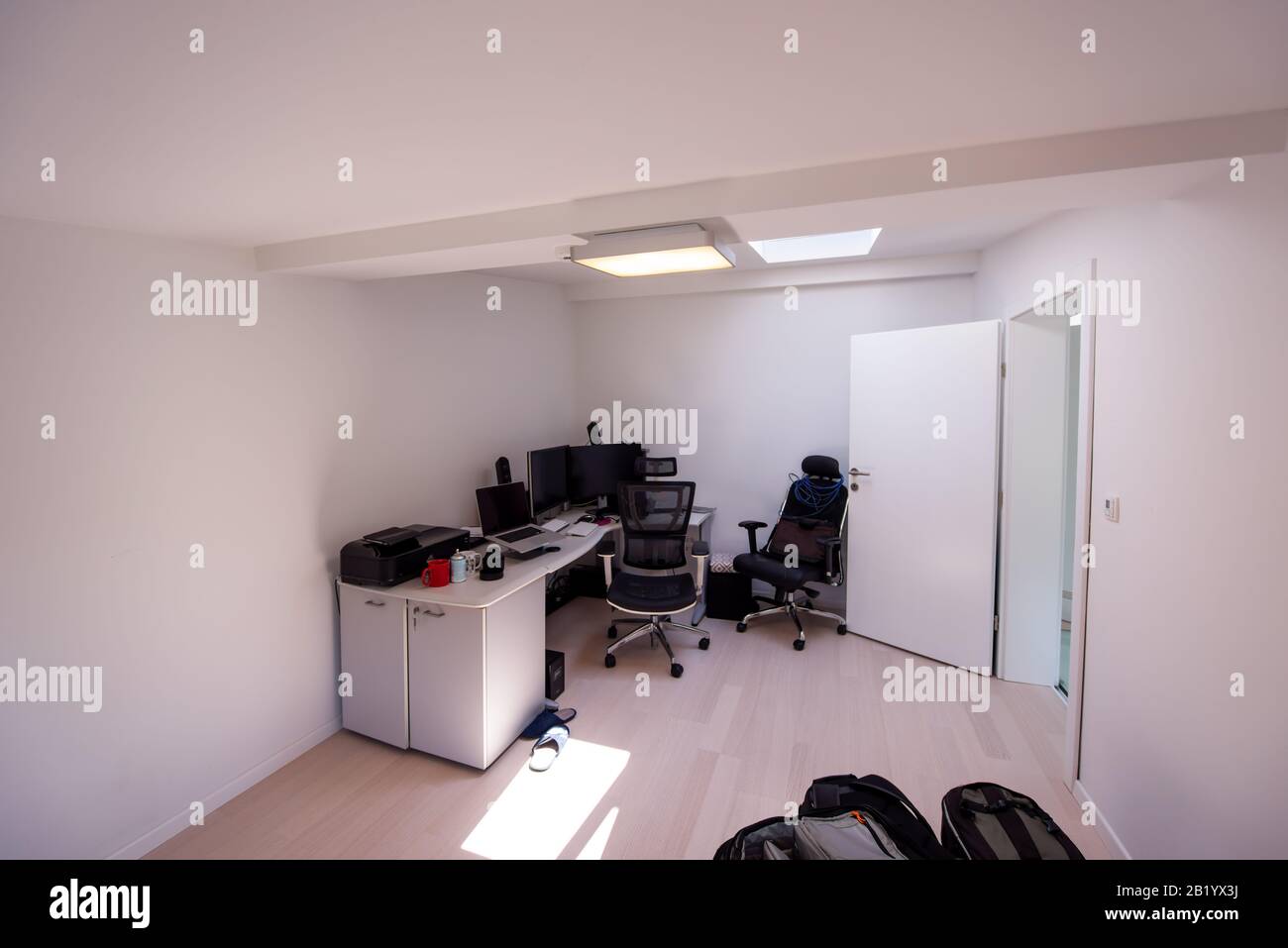 big modern home office room design interior Stock Photo - Alamy