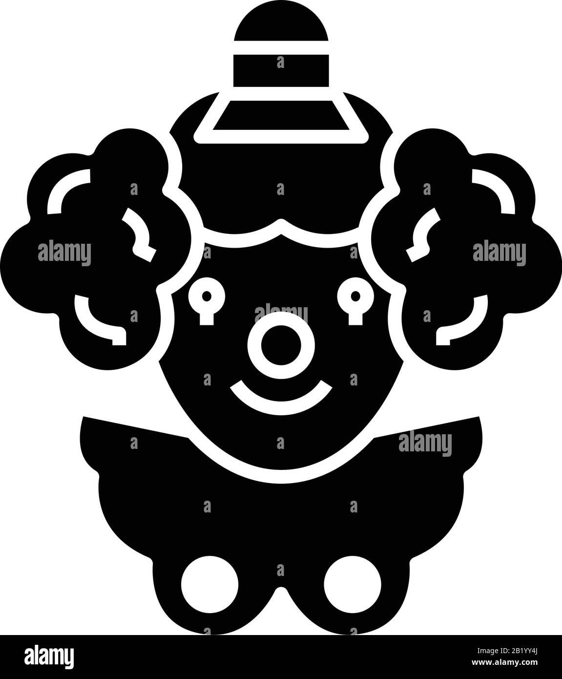 Clowns black icon, concept illustration, vector flat symbol, glyph sign ...