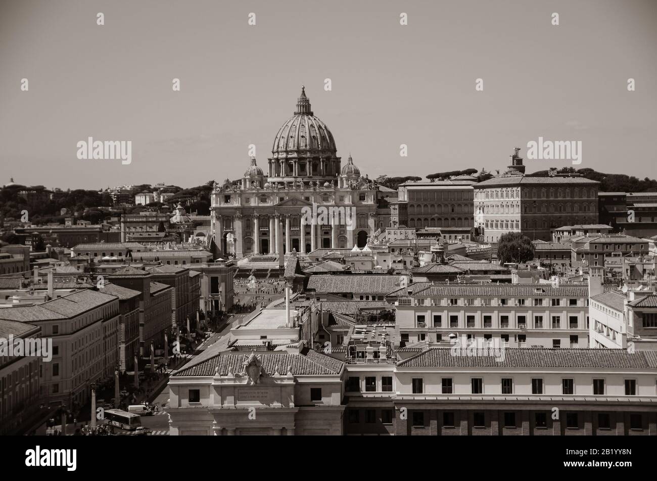 Rome, Vatican City. The main road to the Vatican, old picture, peoples ...