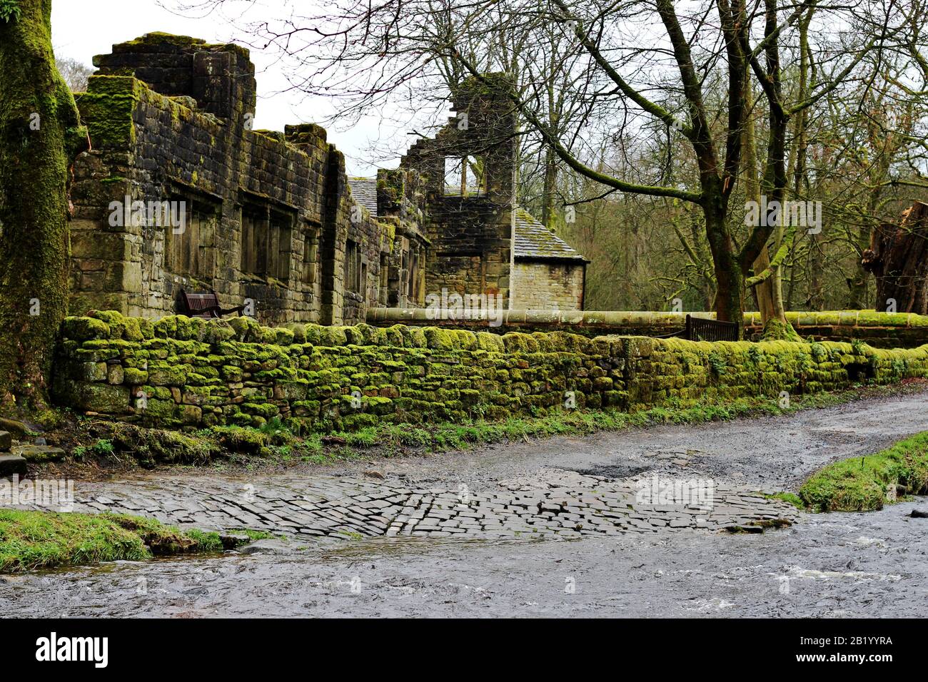 The crumbling 16th century Wycoller Hall in Lancashire, believed to ...