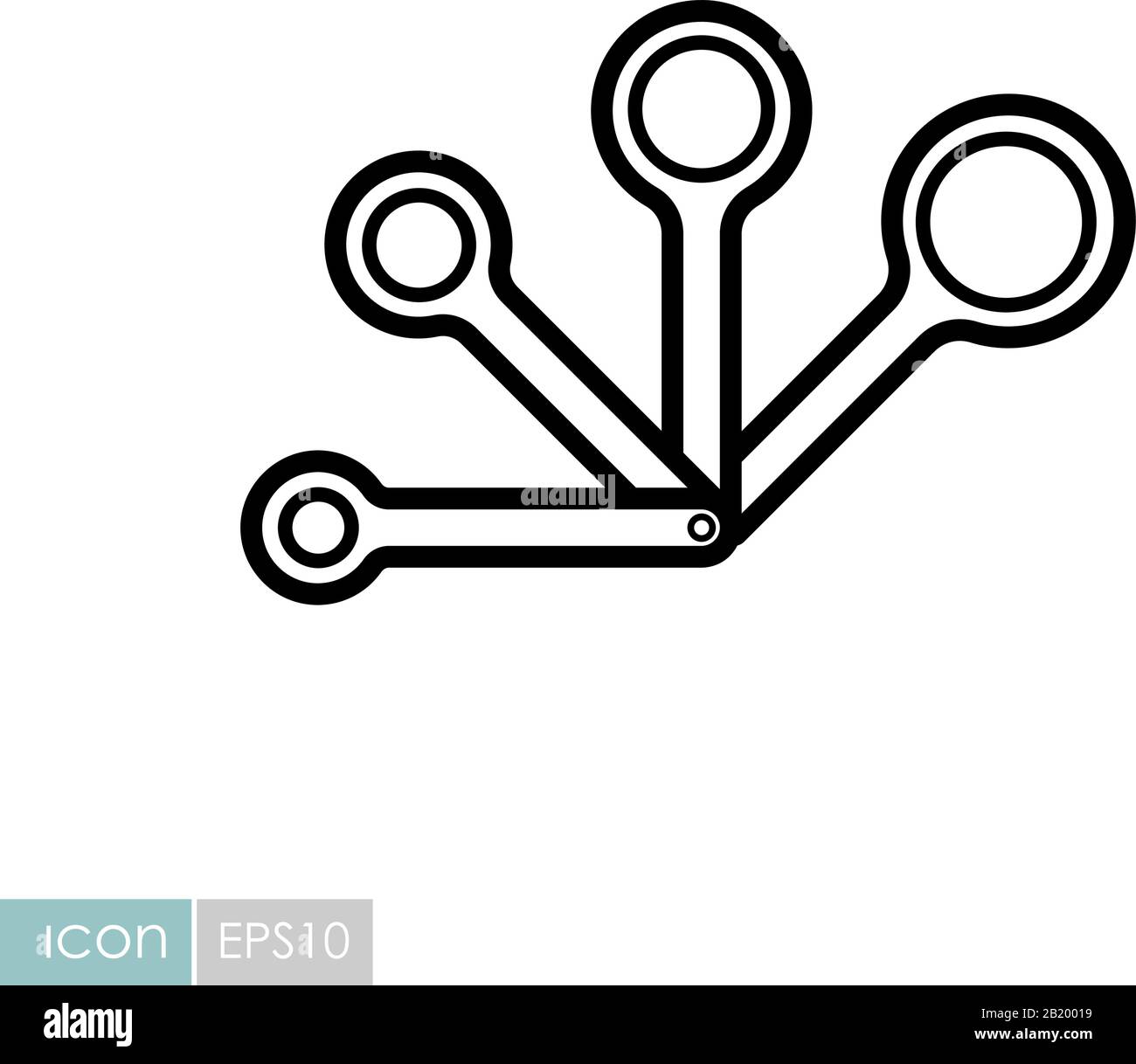 Measuring spoons vector icon. Kitchen appliance. Graph symbol for ...