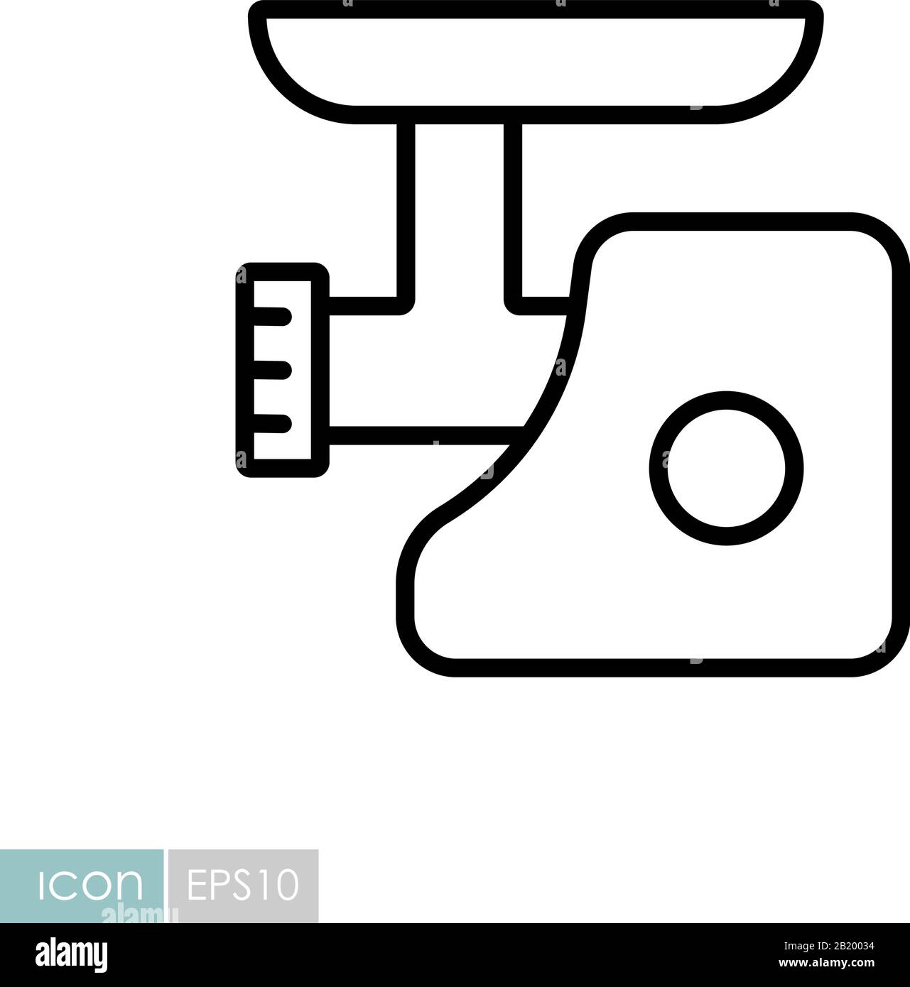 Electric meat grinder vector icon. Electric kitchen appliance. Graph ...