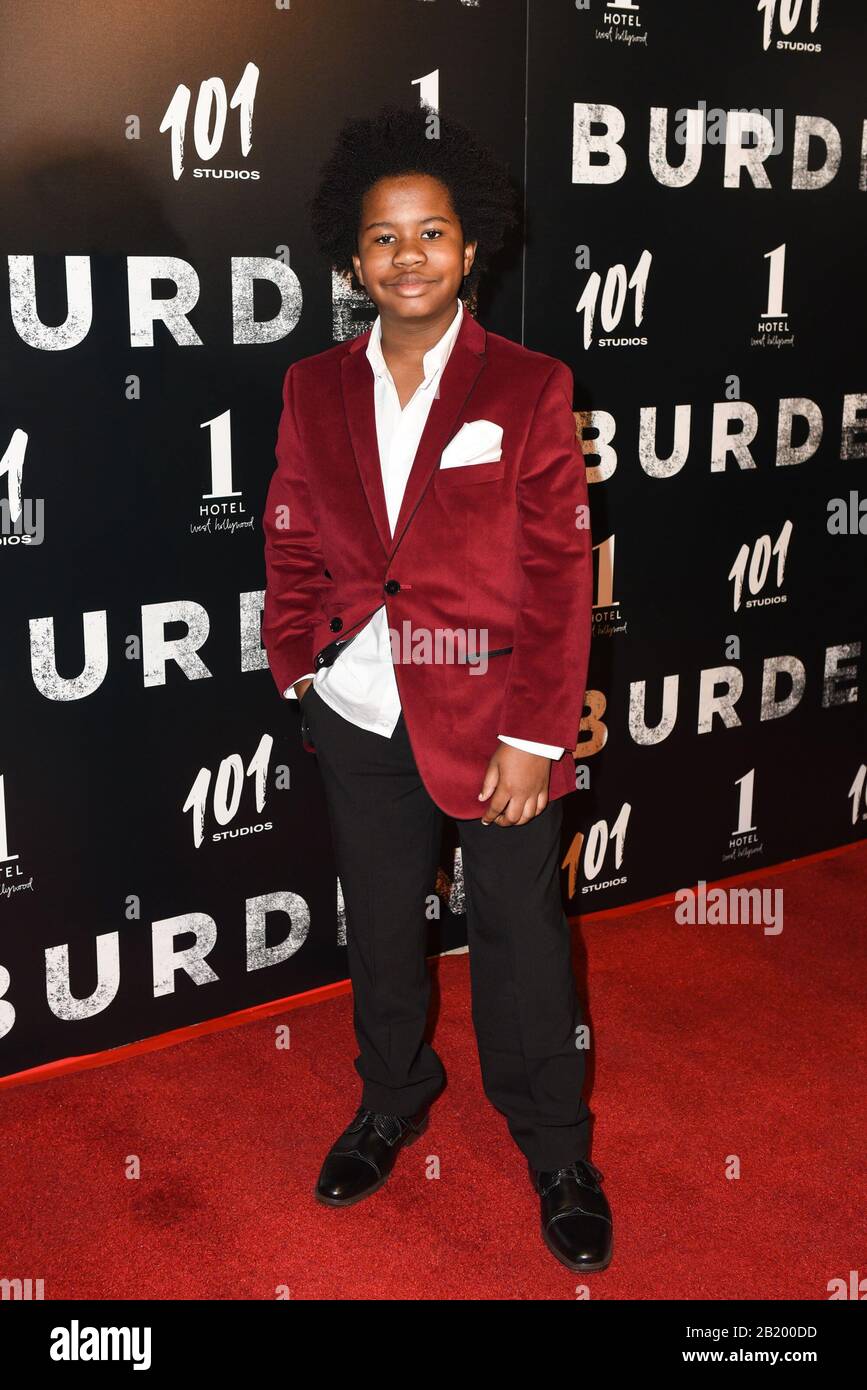 Los Angeles, CA. 27th Feb, 2020. Devin Bright at arrivals for BURDEN ...