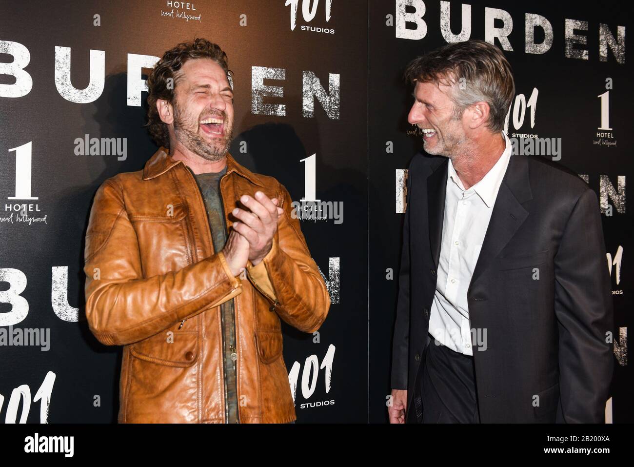 Los Angeles, CA. 27th Feb, 2020. Gerard Butler, Andrew Heckler at ...