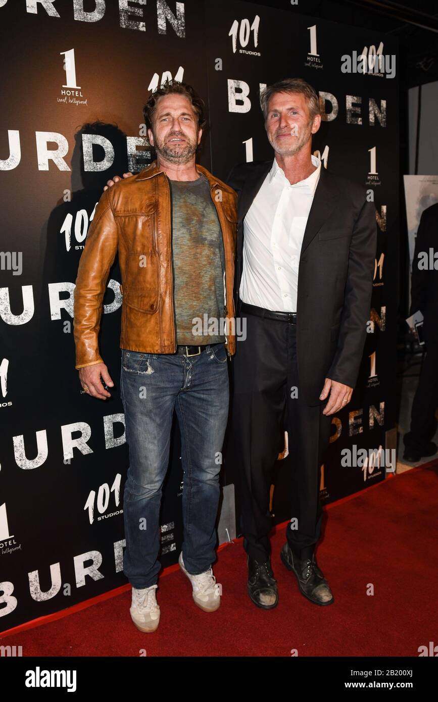 Los Angeles, CA. 27th Feb, 2020. Gerard Butler, Andrew Heckler at ...