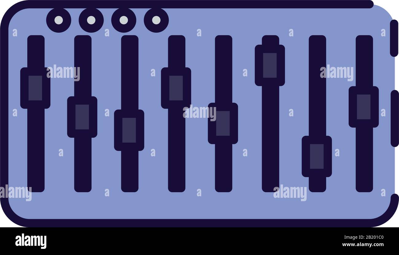 dj board fill style icon design, Music sound melody song musical art ...