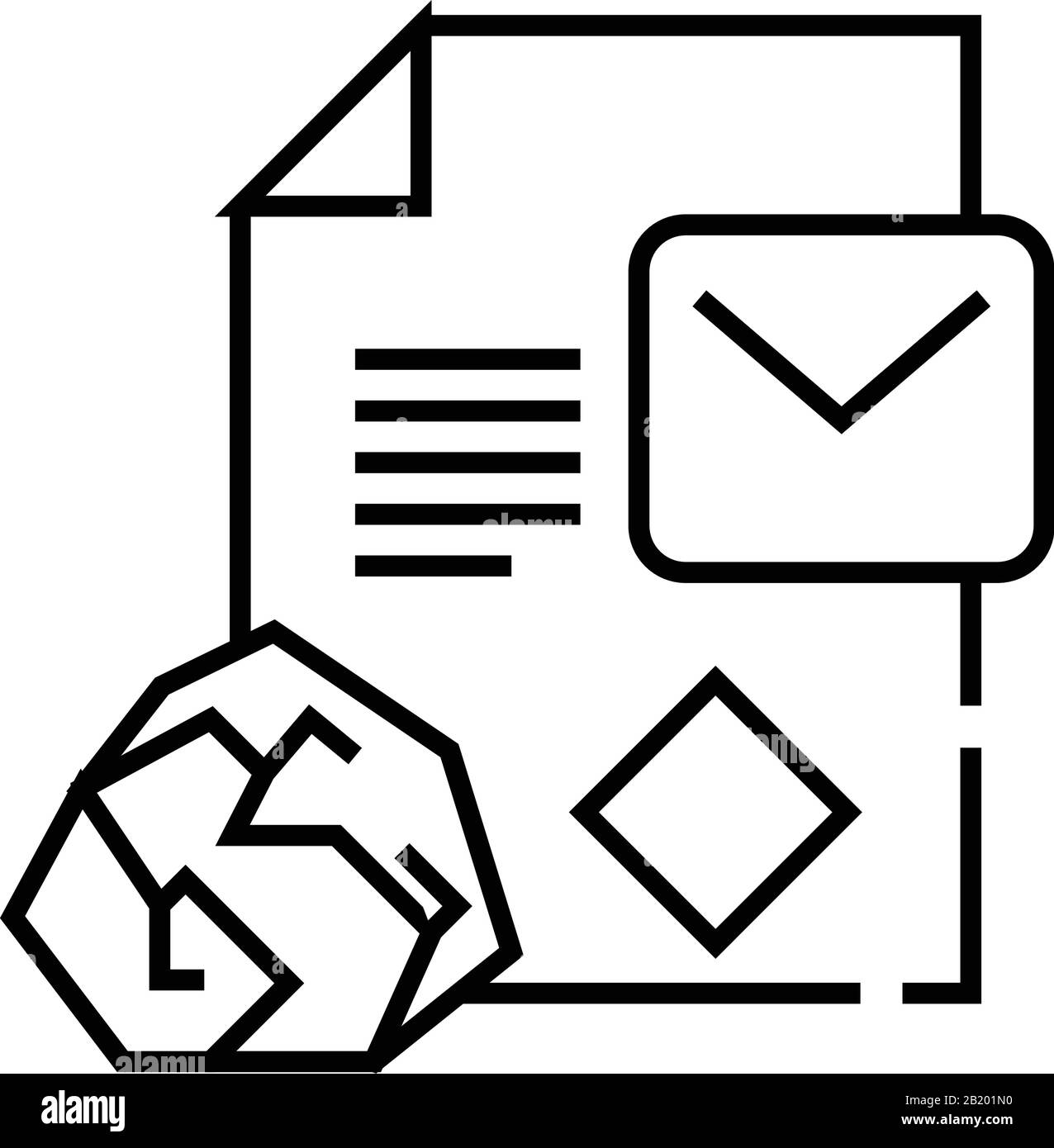 Messaging line icon, concept sign, outline vector illustration, linear ...