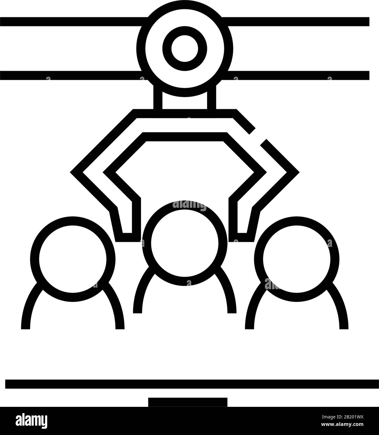 Mechanisation line icon, concept sign, outline vector illustration ...