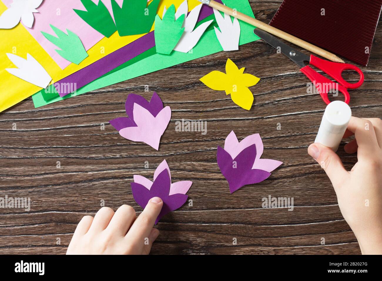 Step 9 instruction. Greeting card for mother's day with spring flowers ...