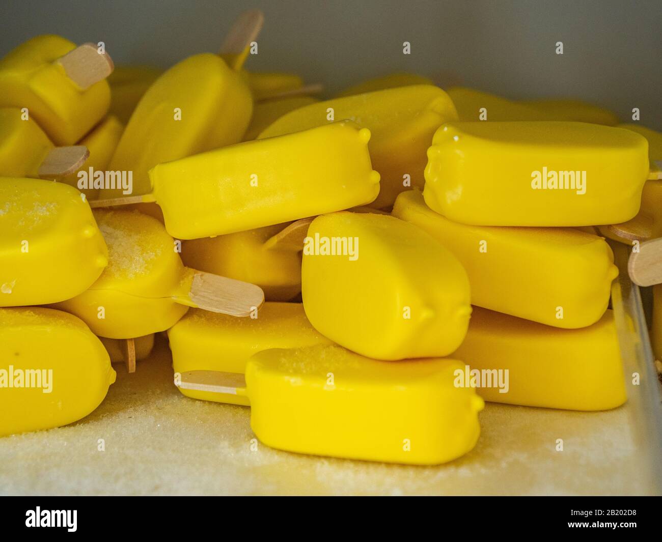 small mini ice creams with sticks Stock Photo - Alamy