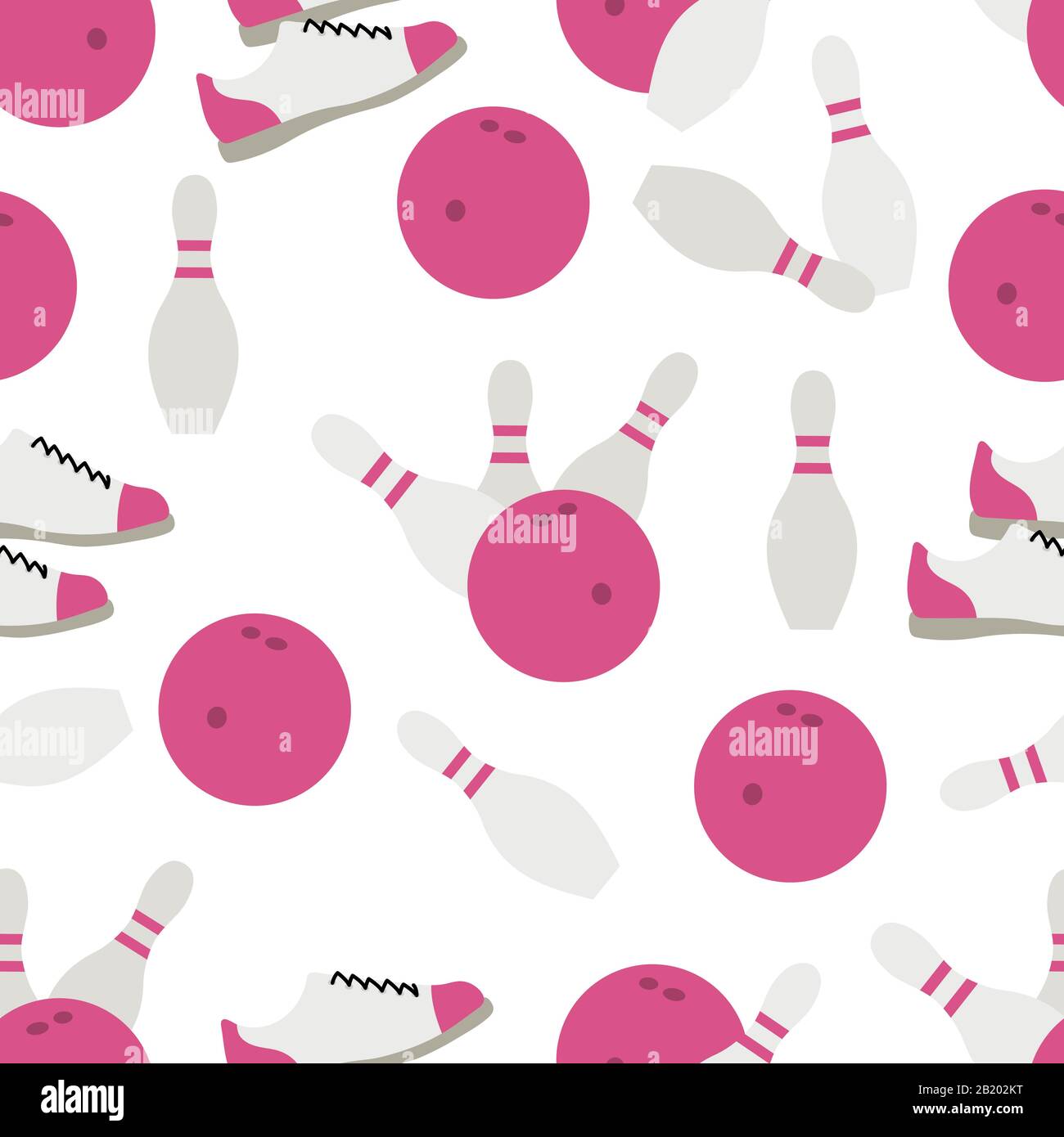 Seamless pattern with bowling shoes, pins and bowls. Sports theme ...