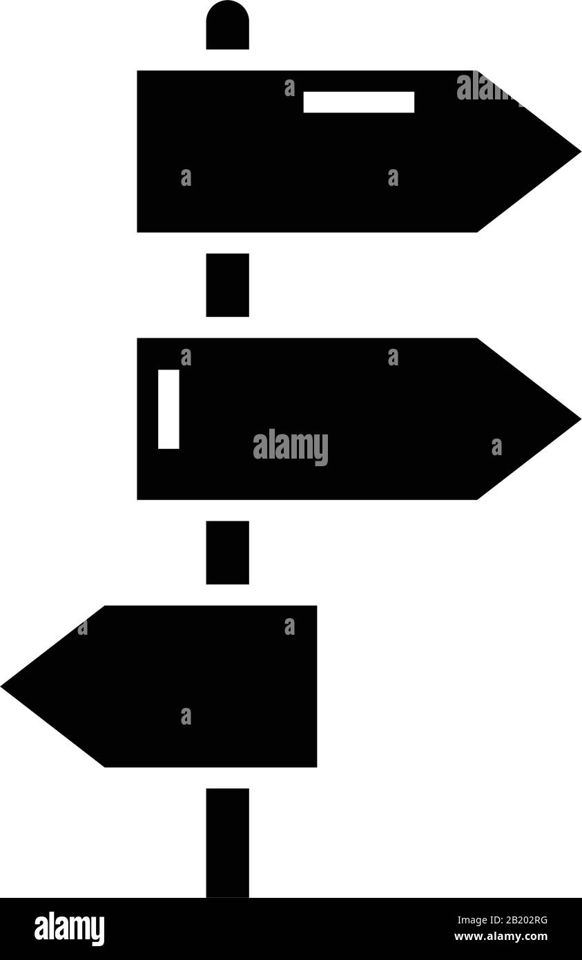 Directions black icon, concept illustration, vector flat symbol, glyph ...