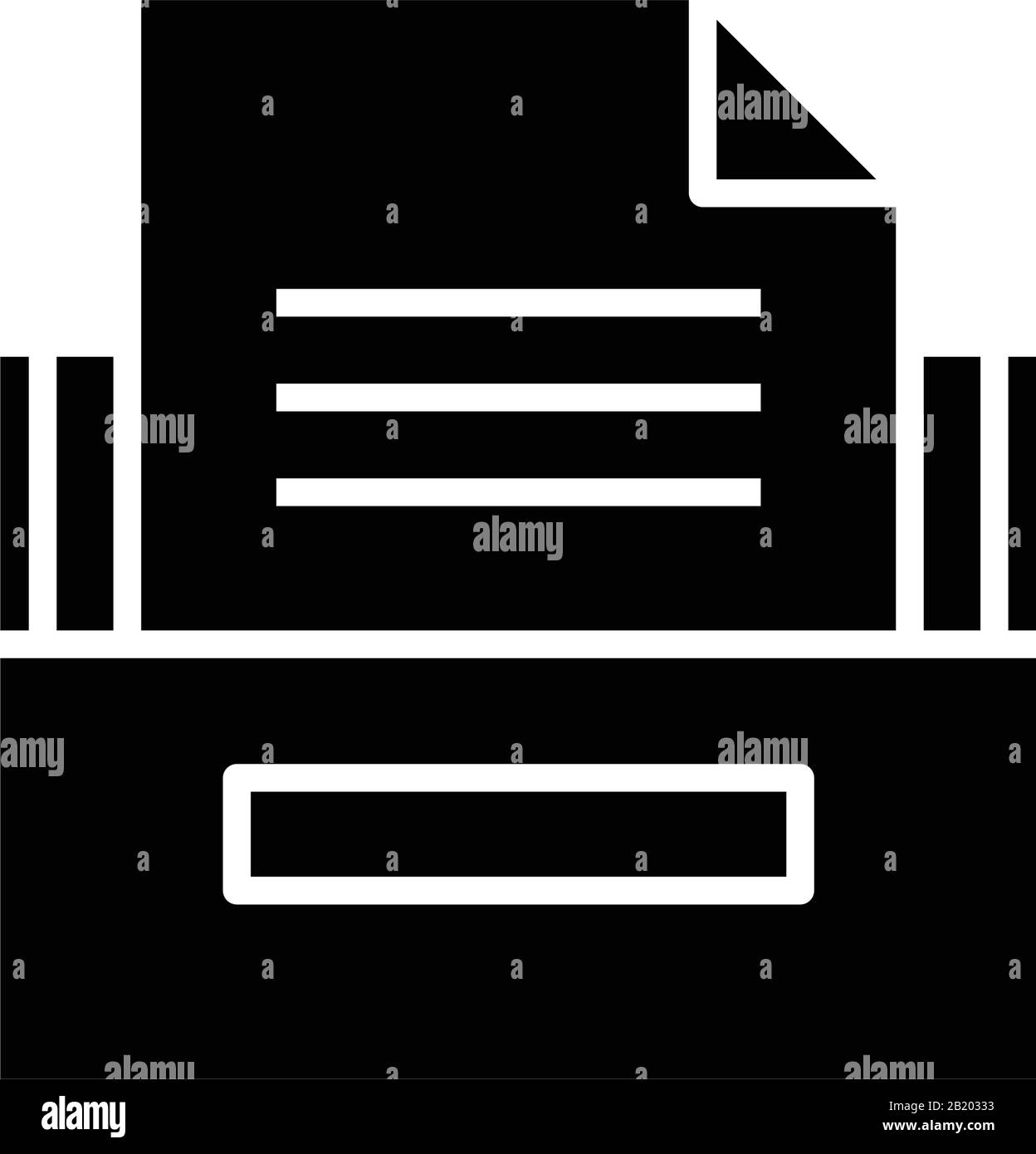 Document case black icon, concept illustration, vector flat symbol ...