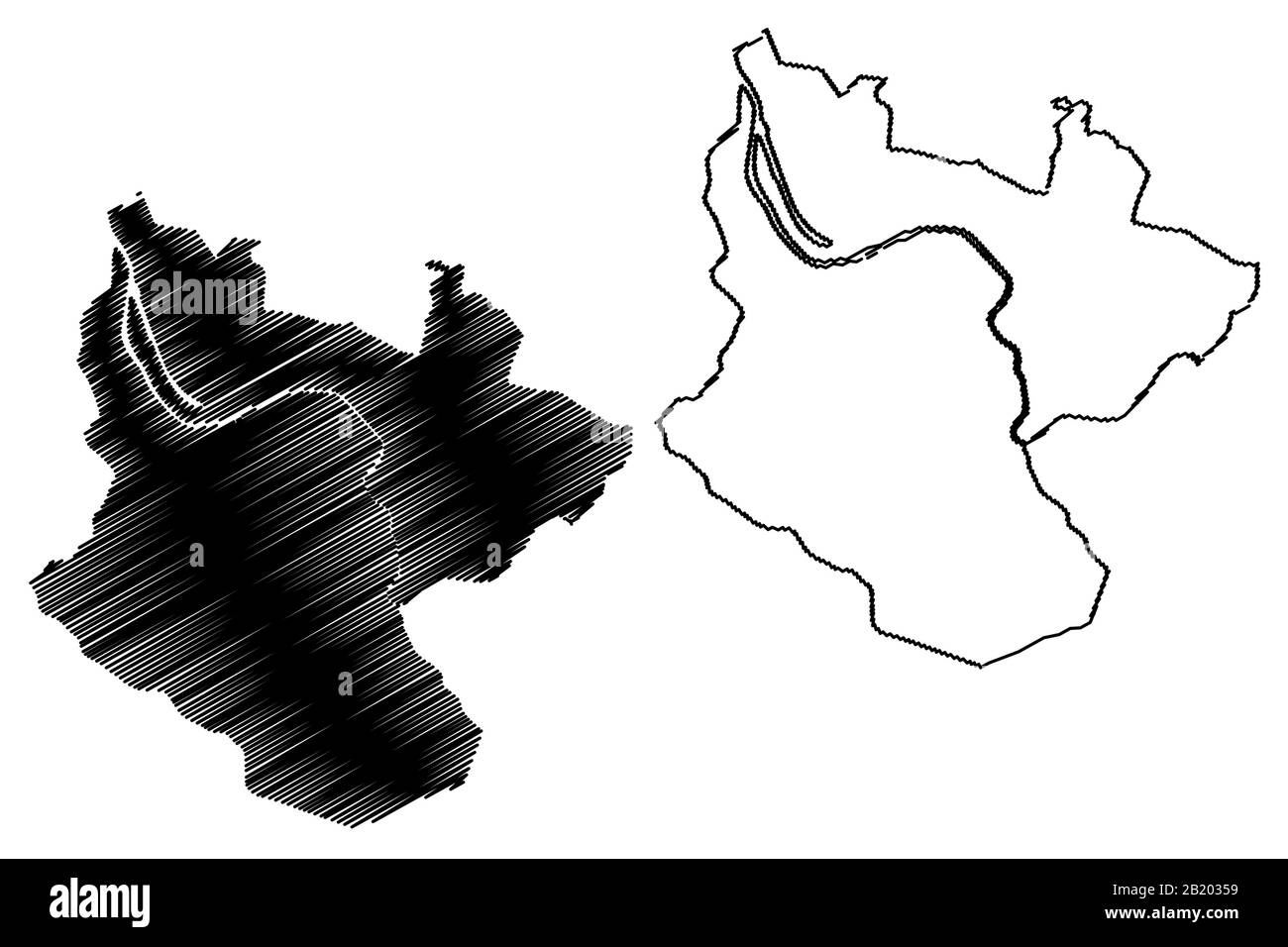 Bilbao City (Kingdom of Spain, Basque Country) map vector illustration ...