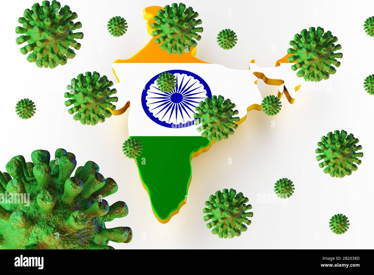 Contagious HIV AIDS, Flur or Coronavirus with India map. Coronavirus ...