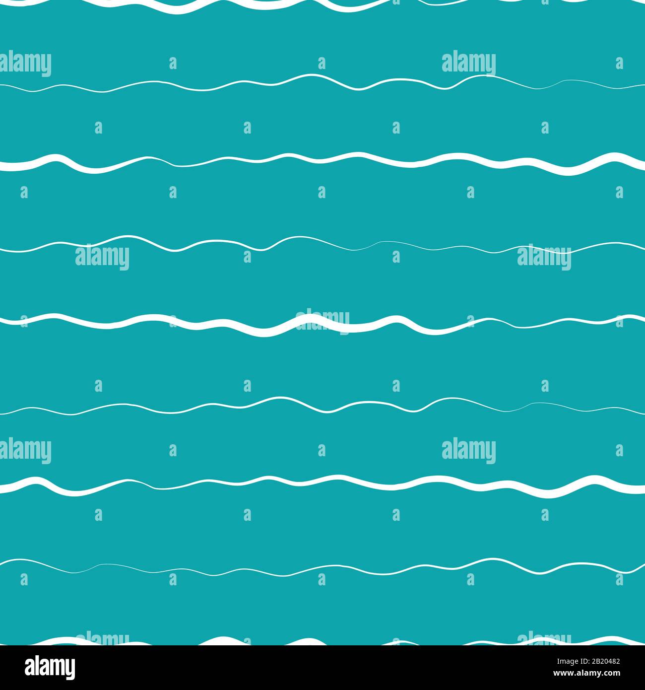 Wavy lines seamless vector pattern background. Thin hand drawn uneven ...