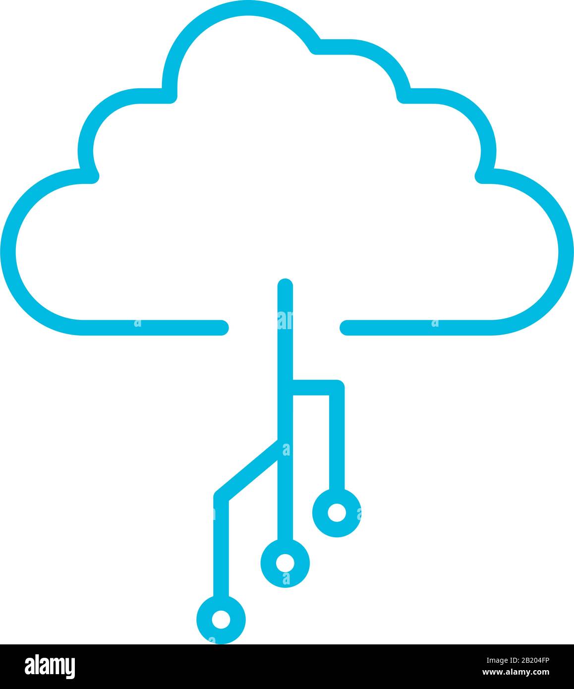 cloud with circuit line style icon design, futuristic virtual ...