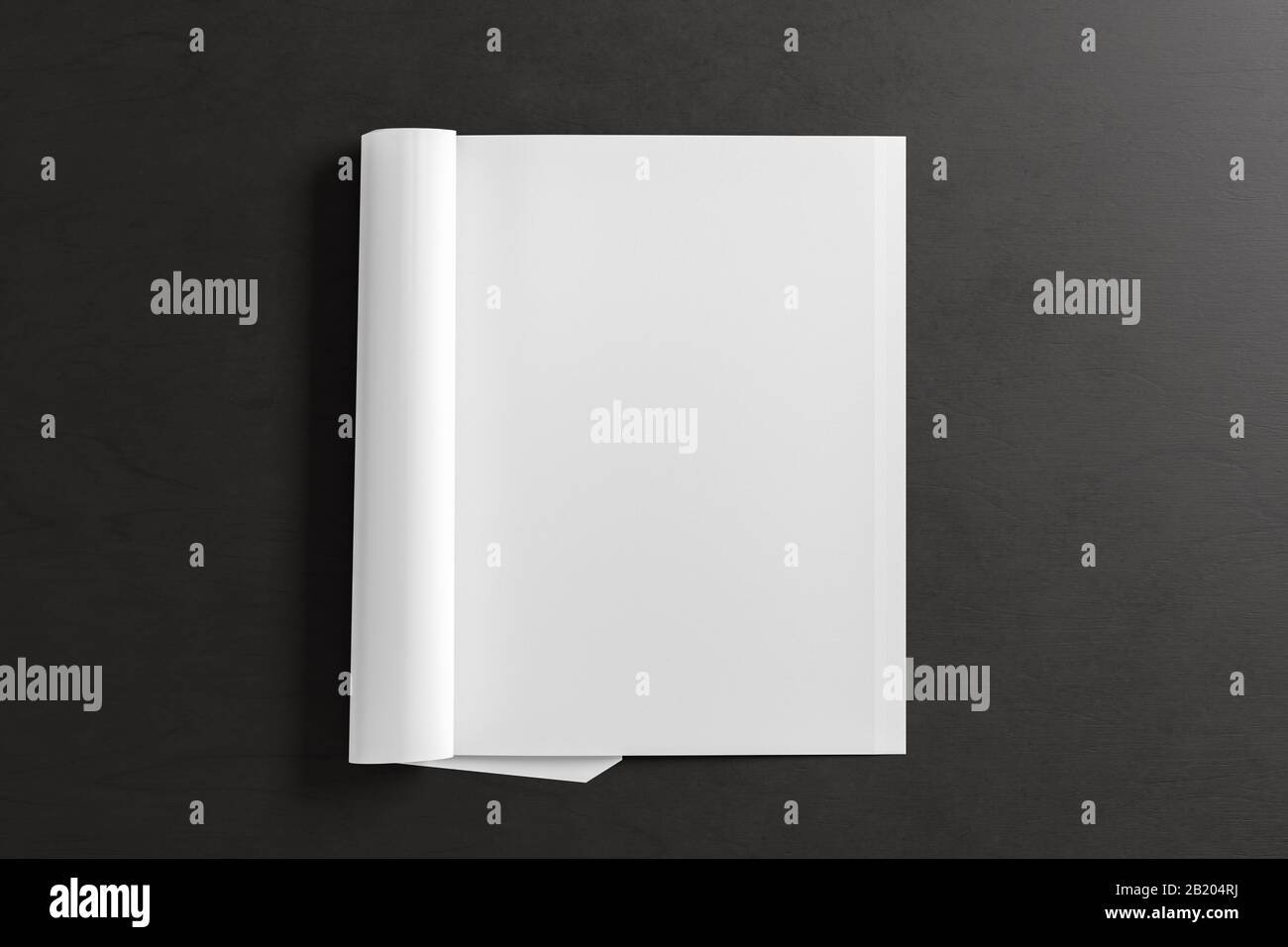 Blank vertical right magazine page. Workspace with folded magazine mock ...