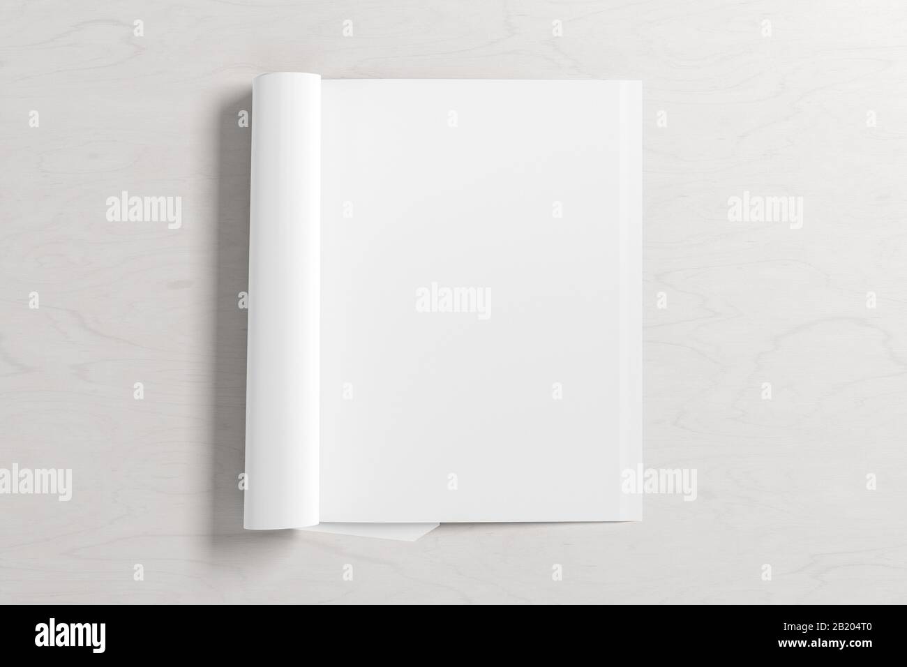 Blank vertical right magazine page. Workspace with folded magazine mock ...