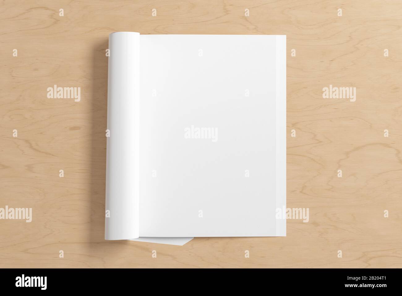 Blank vertical right magazine page. Workspace with folded magazine mock ...