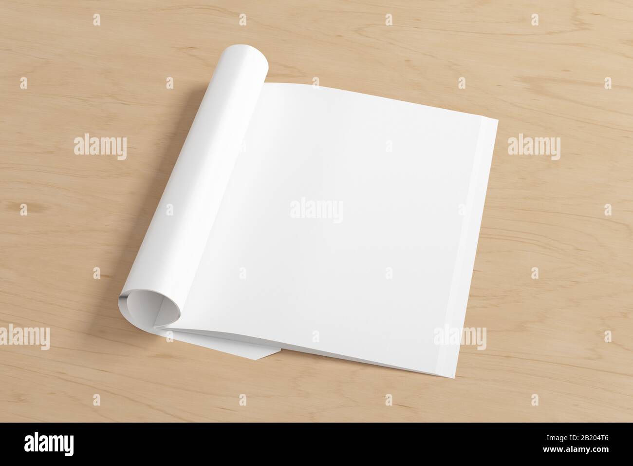 Blank vertical right magazine page. Workspace with folded magazine mock ...
