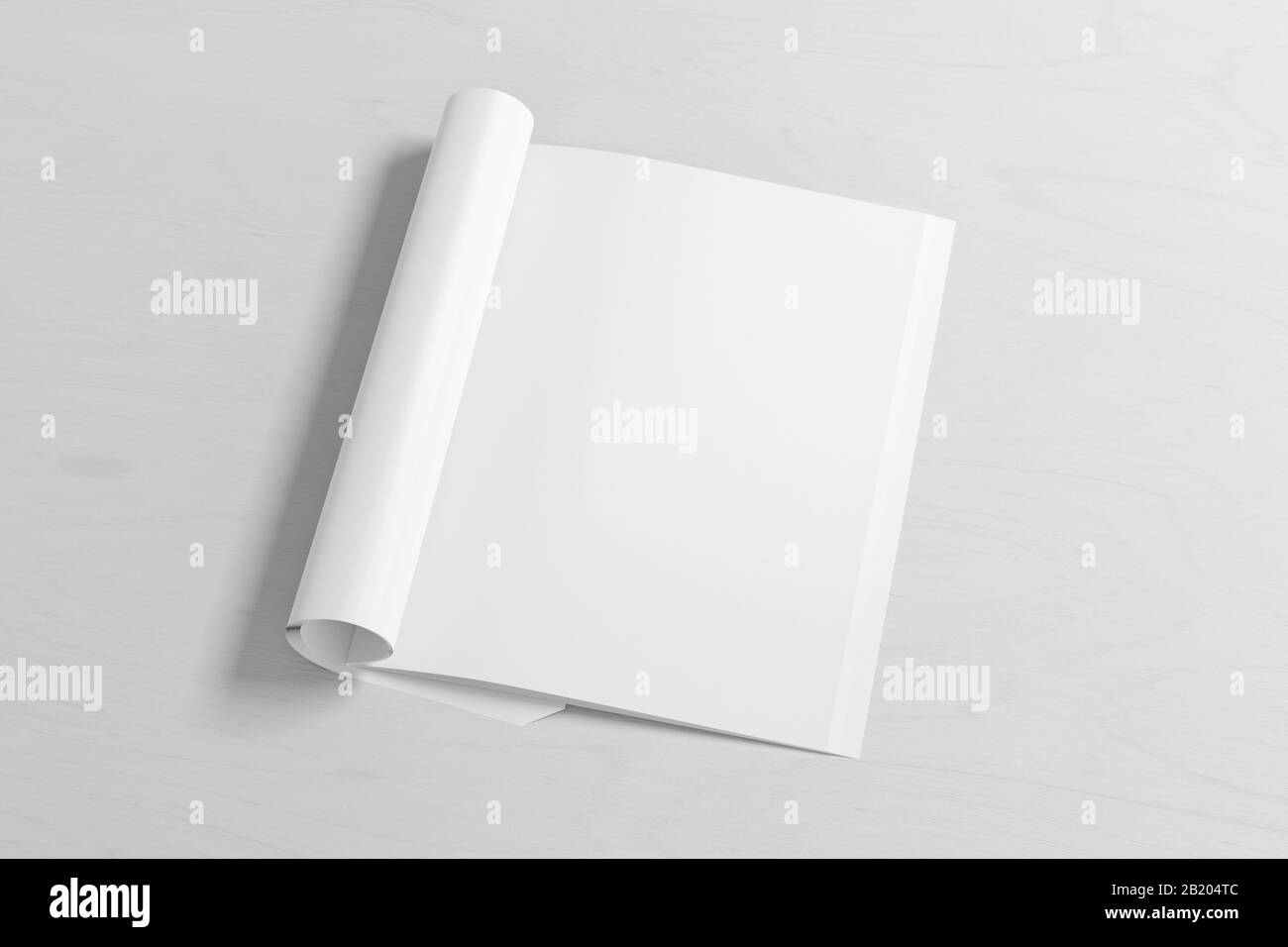 Blank vertical right magazine page. Workspace with folded magazine mock ...