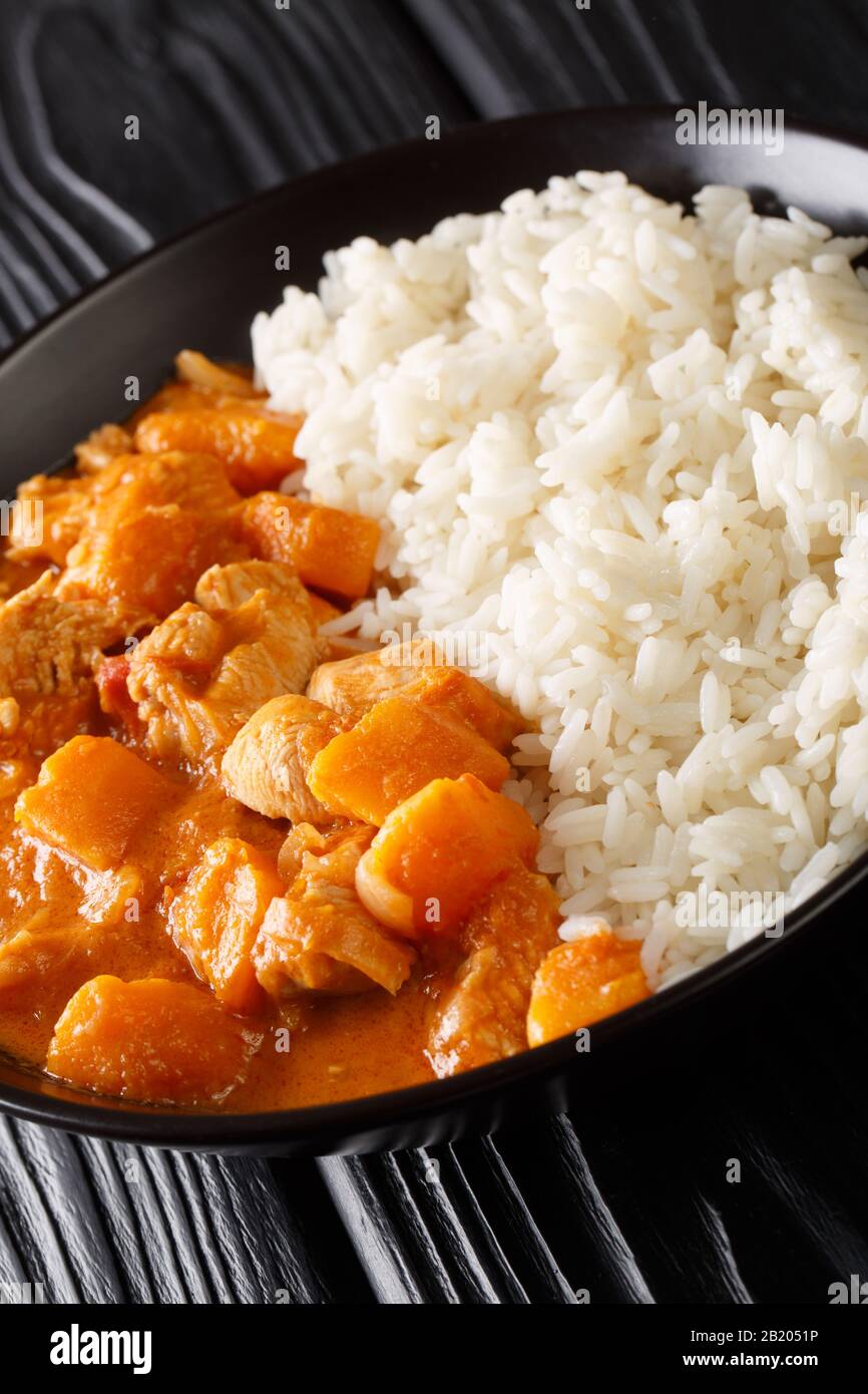 Domoda a delicious peanut stew is the national dish of Gambia close-up ...