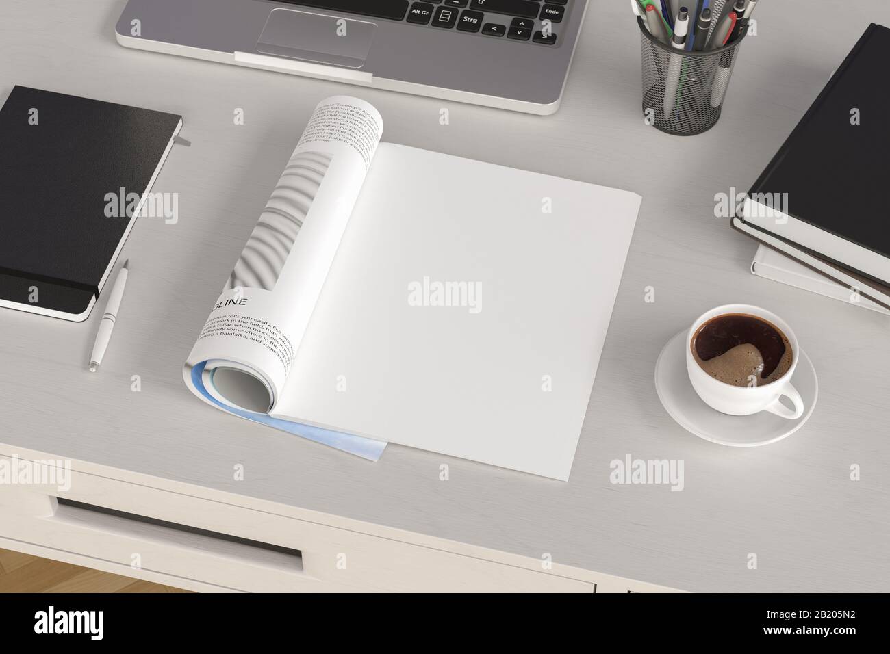 Magazine spread desk blank hi-res stock photography and images - Alamy