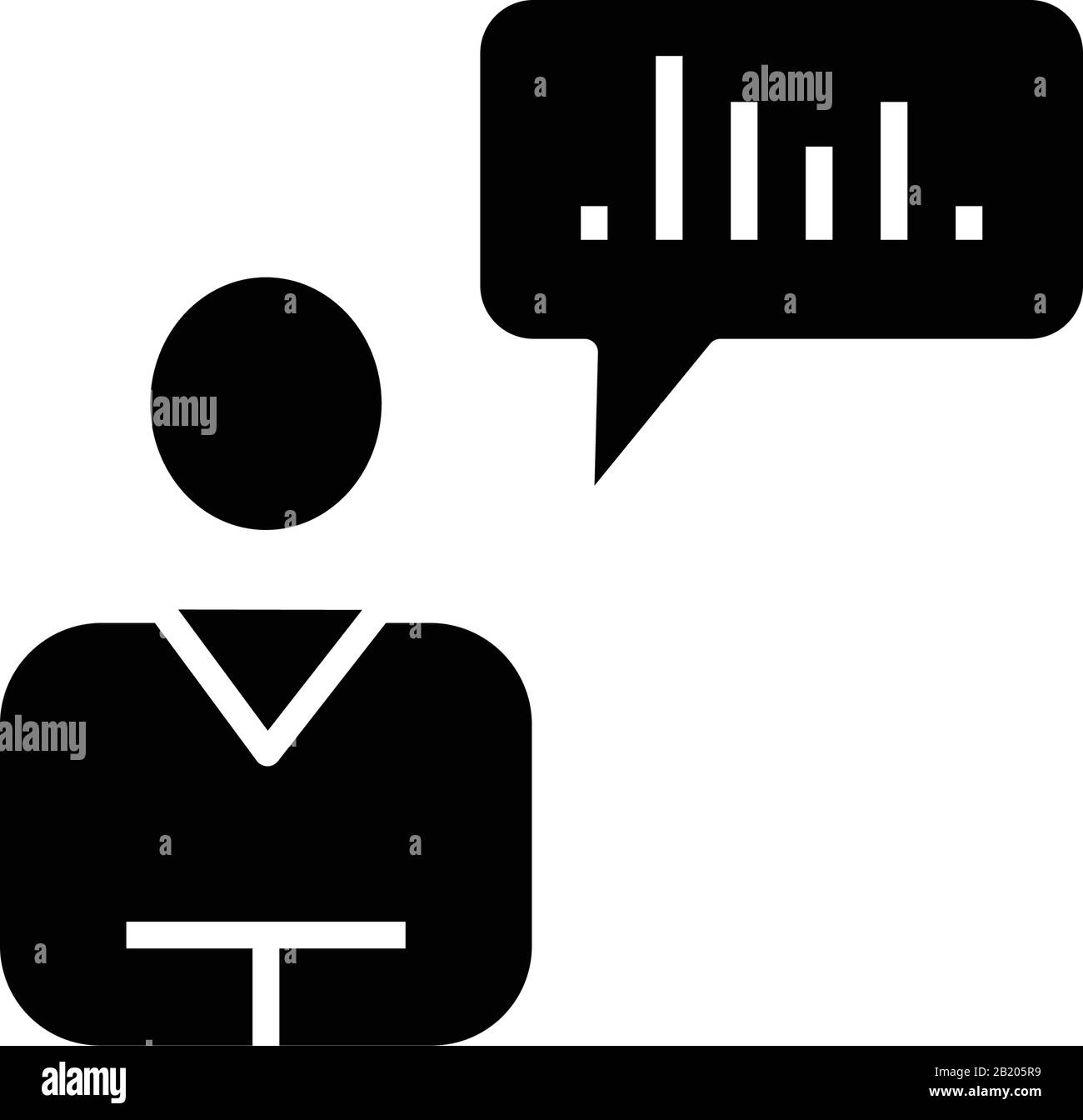 Director message black icon, concept illustration, vector flat symbol ...