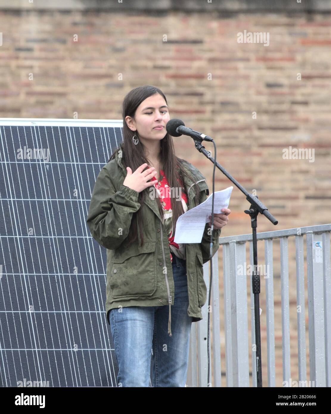 Mya-Rose Craig speaking at the Youth Strike 4 Climate Bristol event on ...