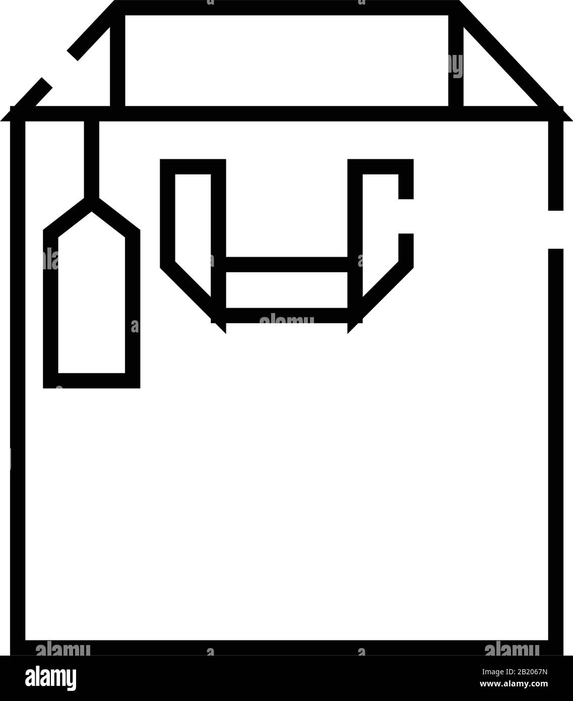 Packing bag line icon, concept sign, outline vector illustration ...