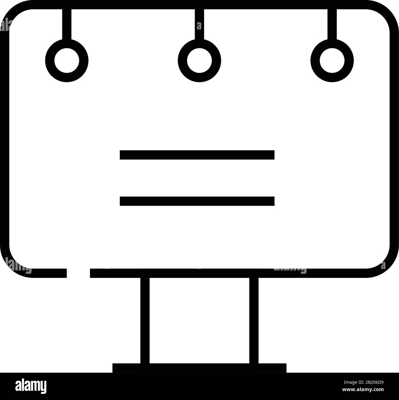 Outdoor advertising line icon, concept sign, outline vector ...