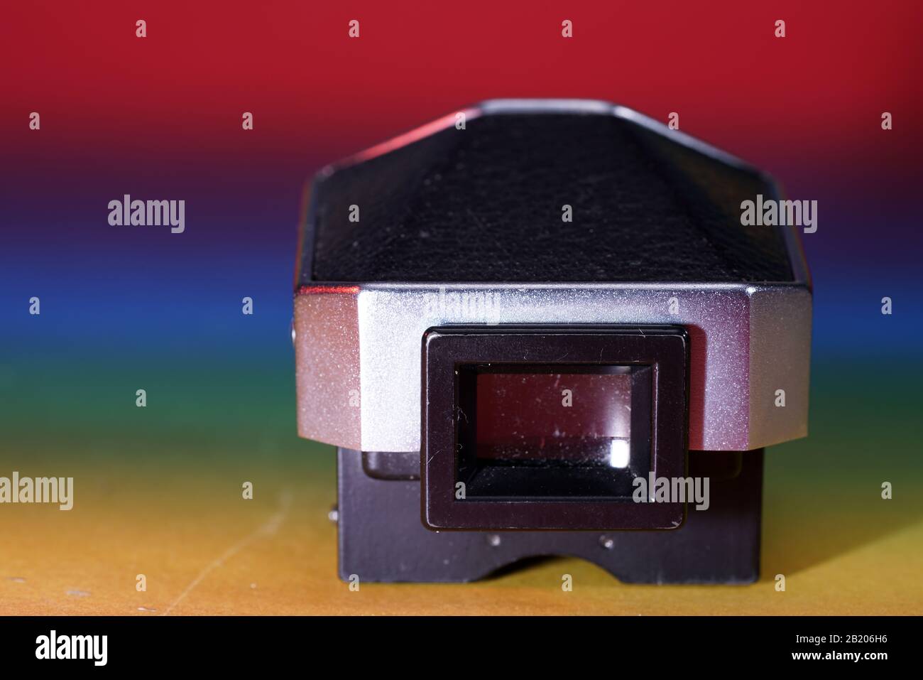 Photo glass and prisms of a disassembled camera photographed in the ...