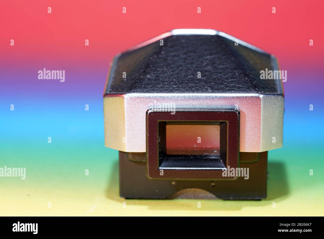 Photo glass and prisms of a disassembled camera photographed in the ...