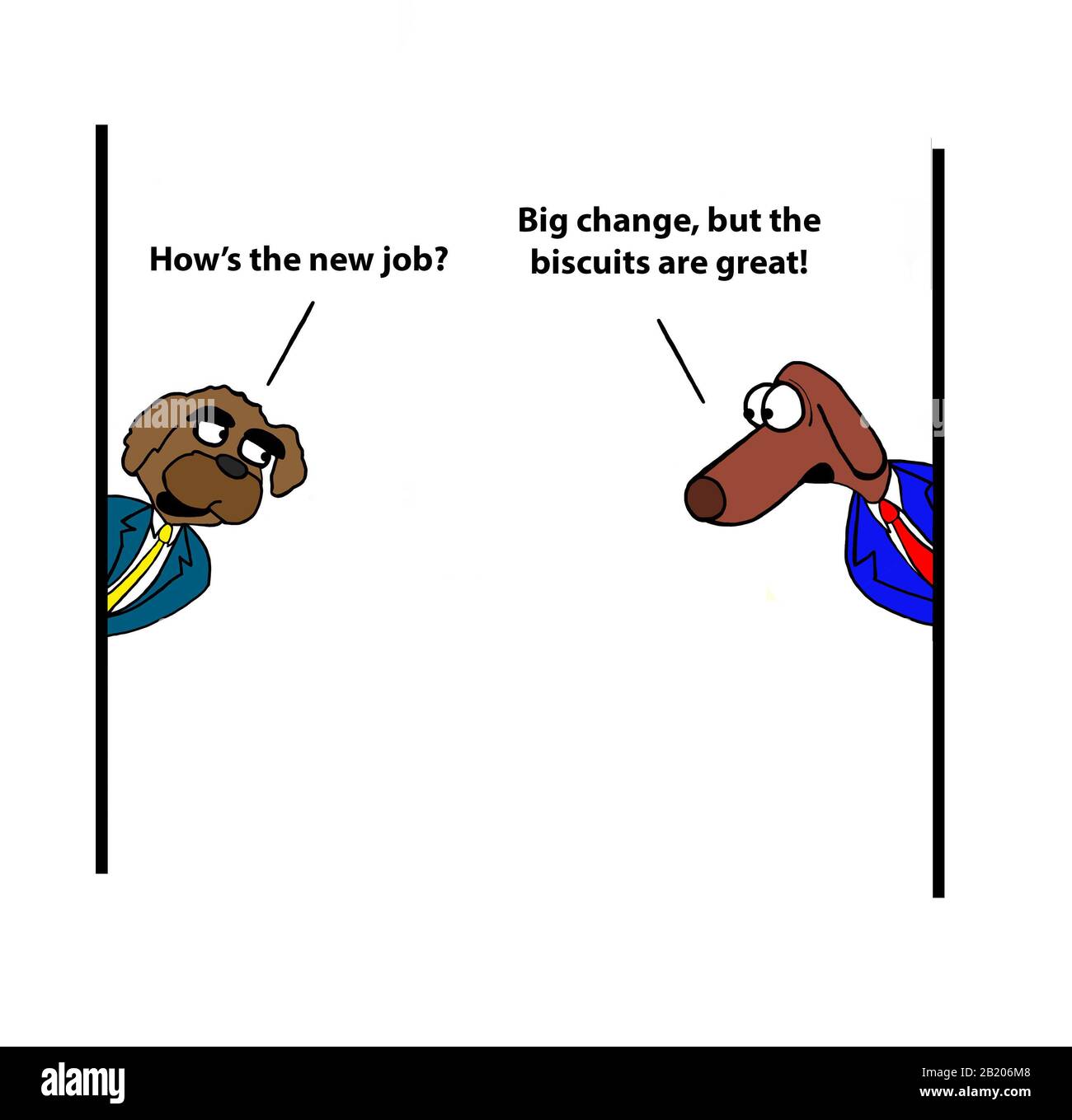 Dogs ask each other how the new job is going Stock Photo - Alamy