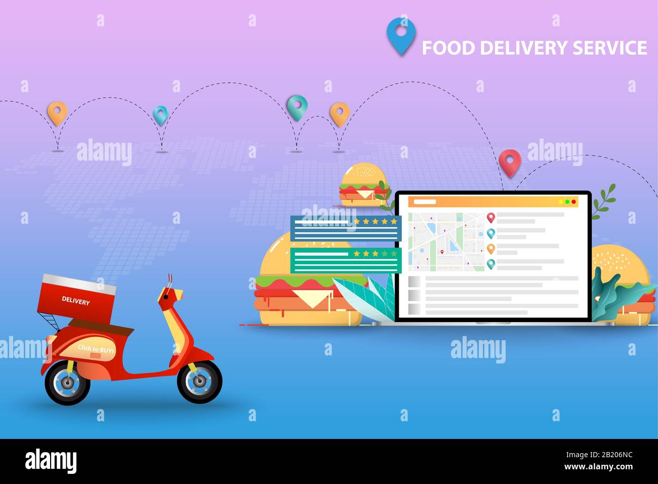 Food delivery app Stock Vector Images - Alamy