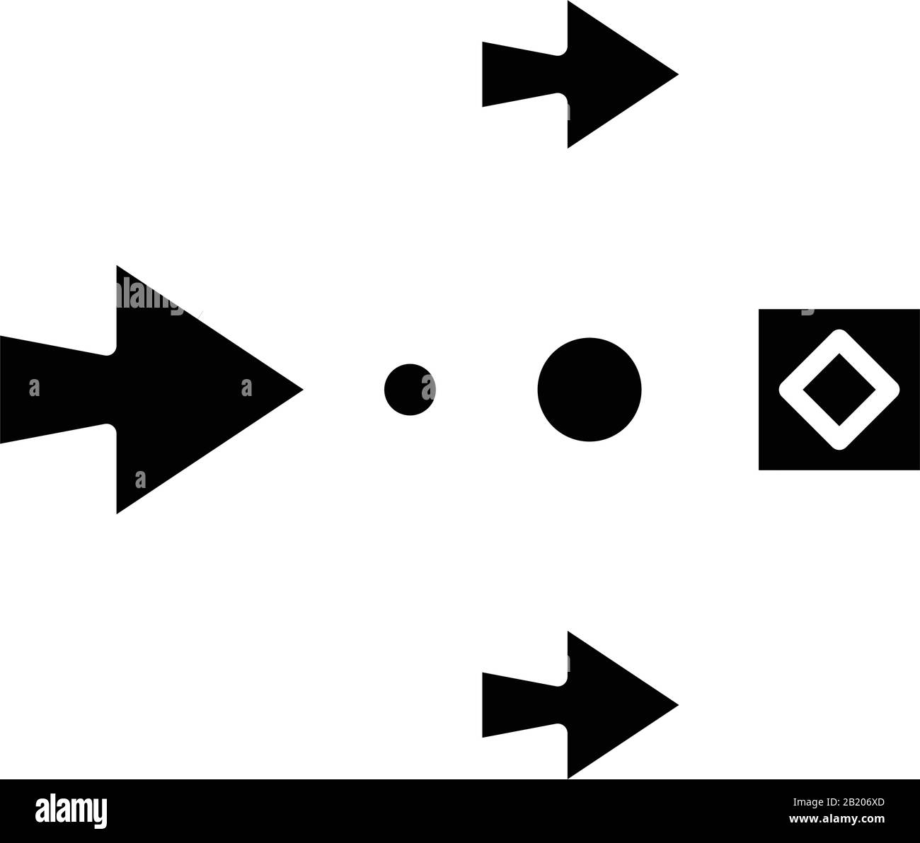 Directions black icon, concept illustration, vector flat symbol, glyph ...