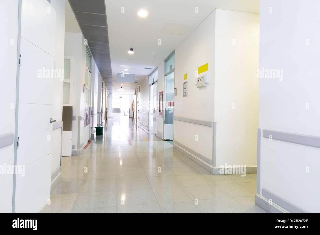 Corridor interior inside a modern hospital, clean and tidy Stock Photo ...