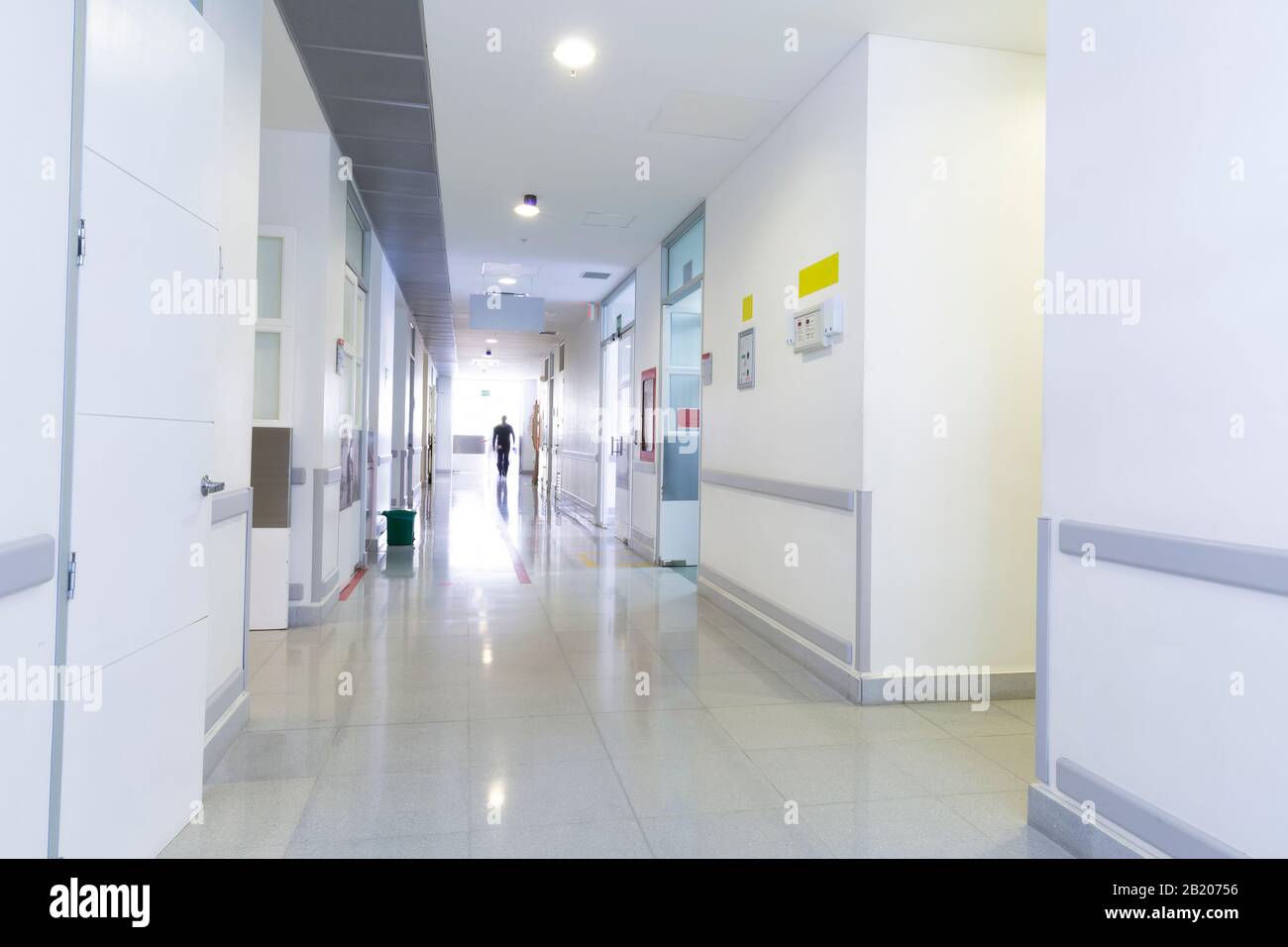 Corridor interior inside a modern hospital, clean and tidy Stock Photo ...