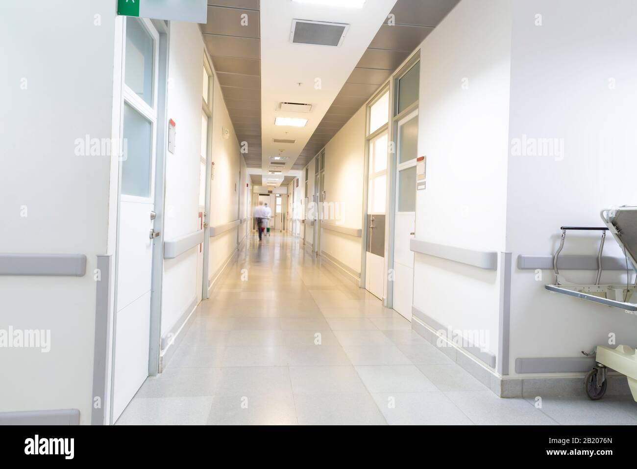 Corridor interior inside a modern hospital, clean and tidy Stock Photo ...