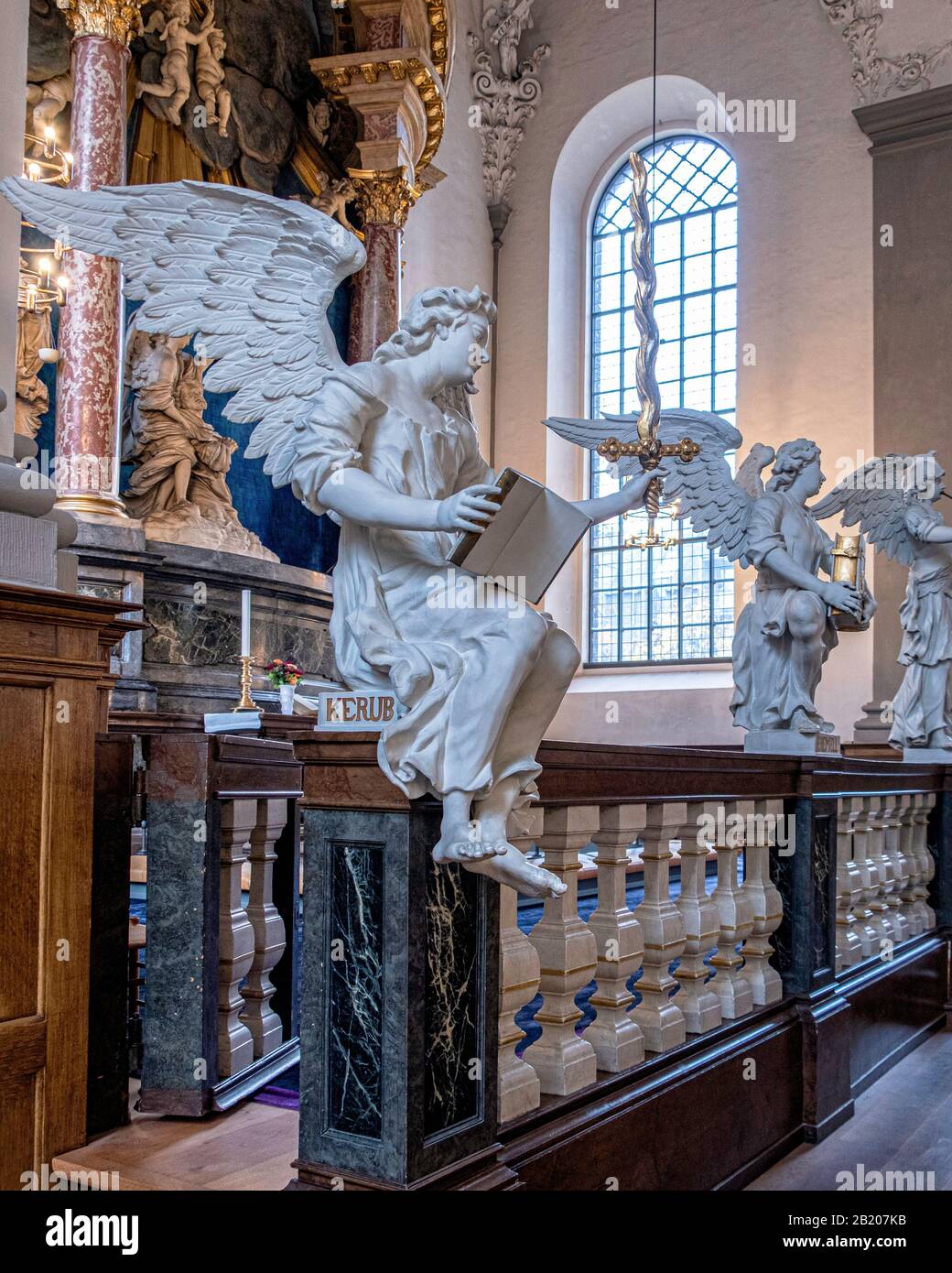 The Church of Our Saviour, Vor Frelsers Kirke interior detail. Marble ...