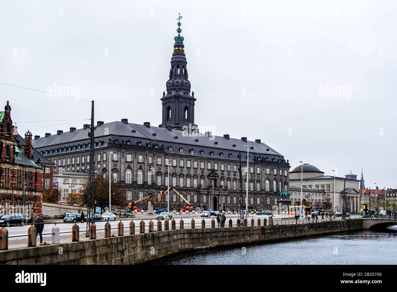 Christiansborg Slot Palace, seat of the Danish Parliamen on the islet ...